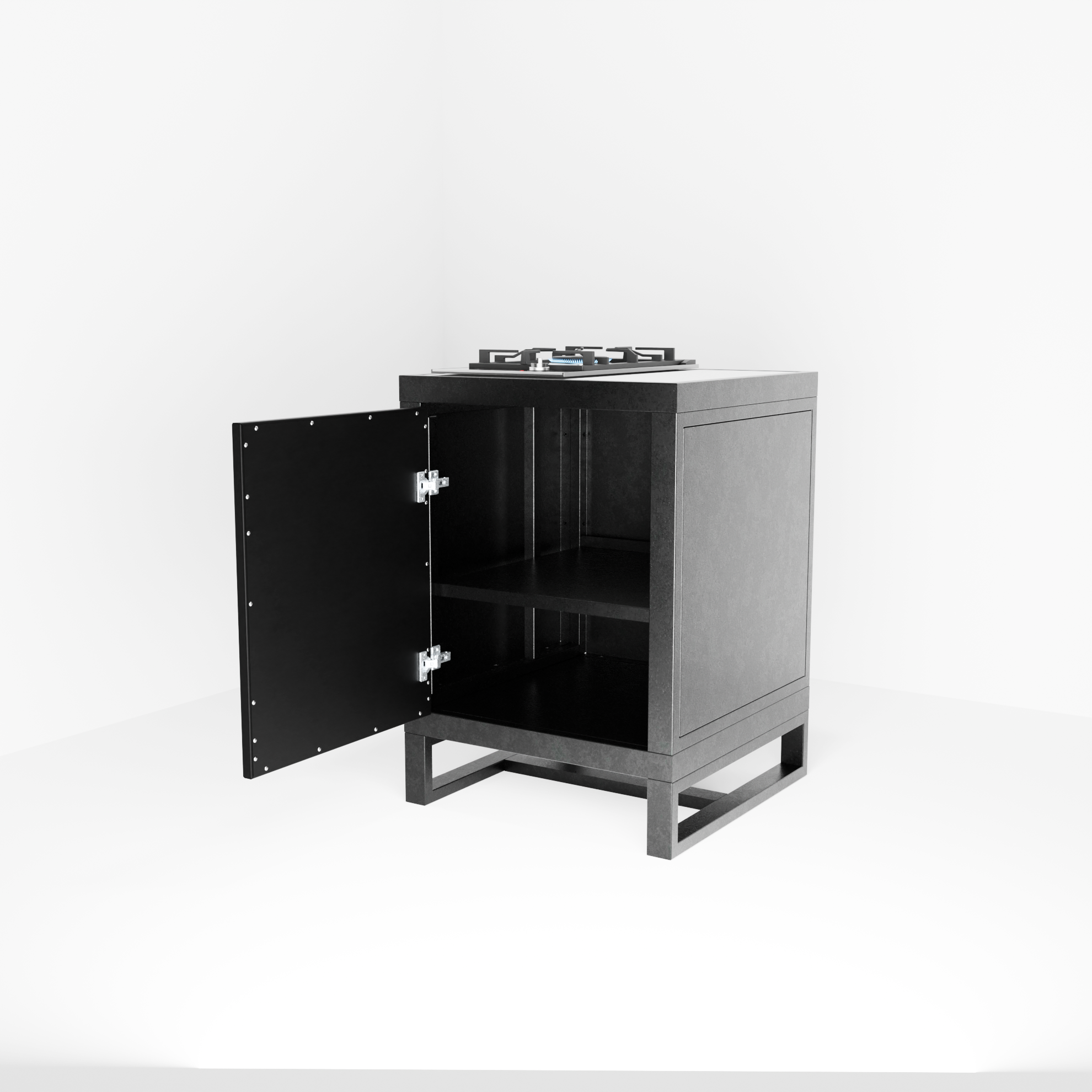 Outdoor Kitchen, single workstation with gas hob, on pedestal module ...